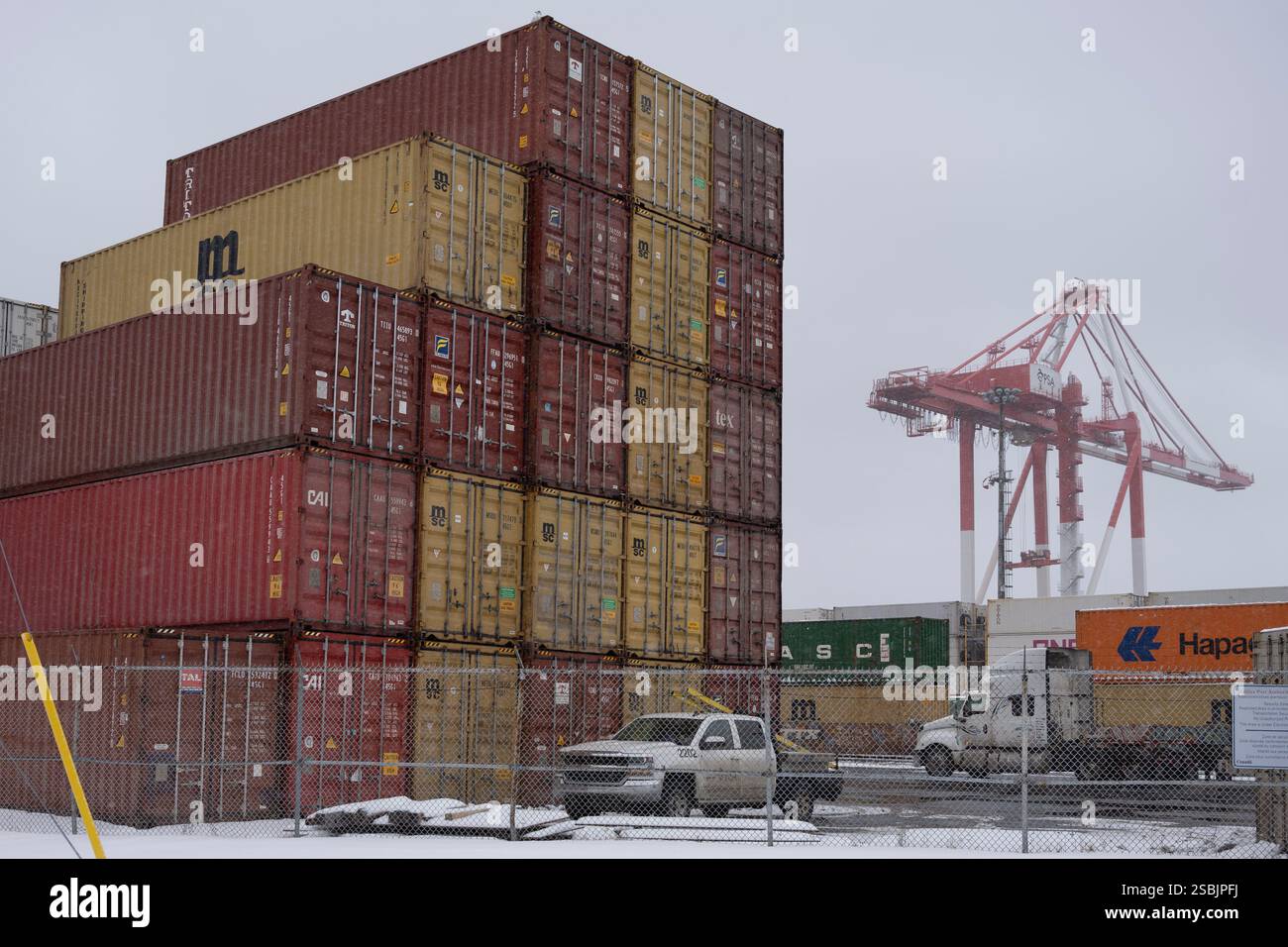 Halifax, Canada. 03rd Feb, 2025. Shipping containers are seen at the ...