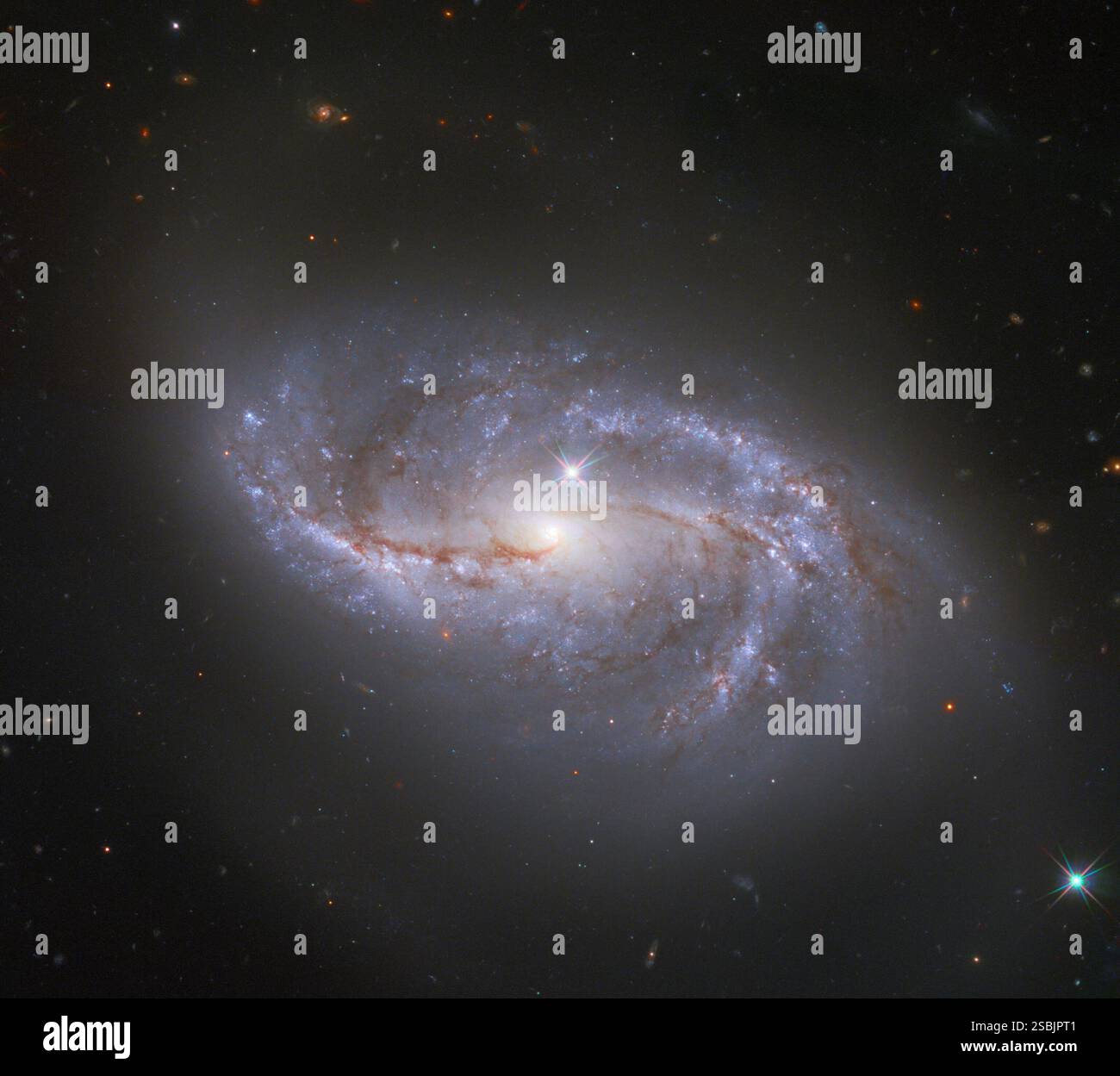 Hubble Space Telescope view of a barred spiral galaxy known as NGC 2608 ...