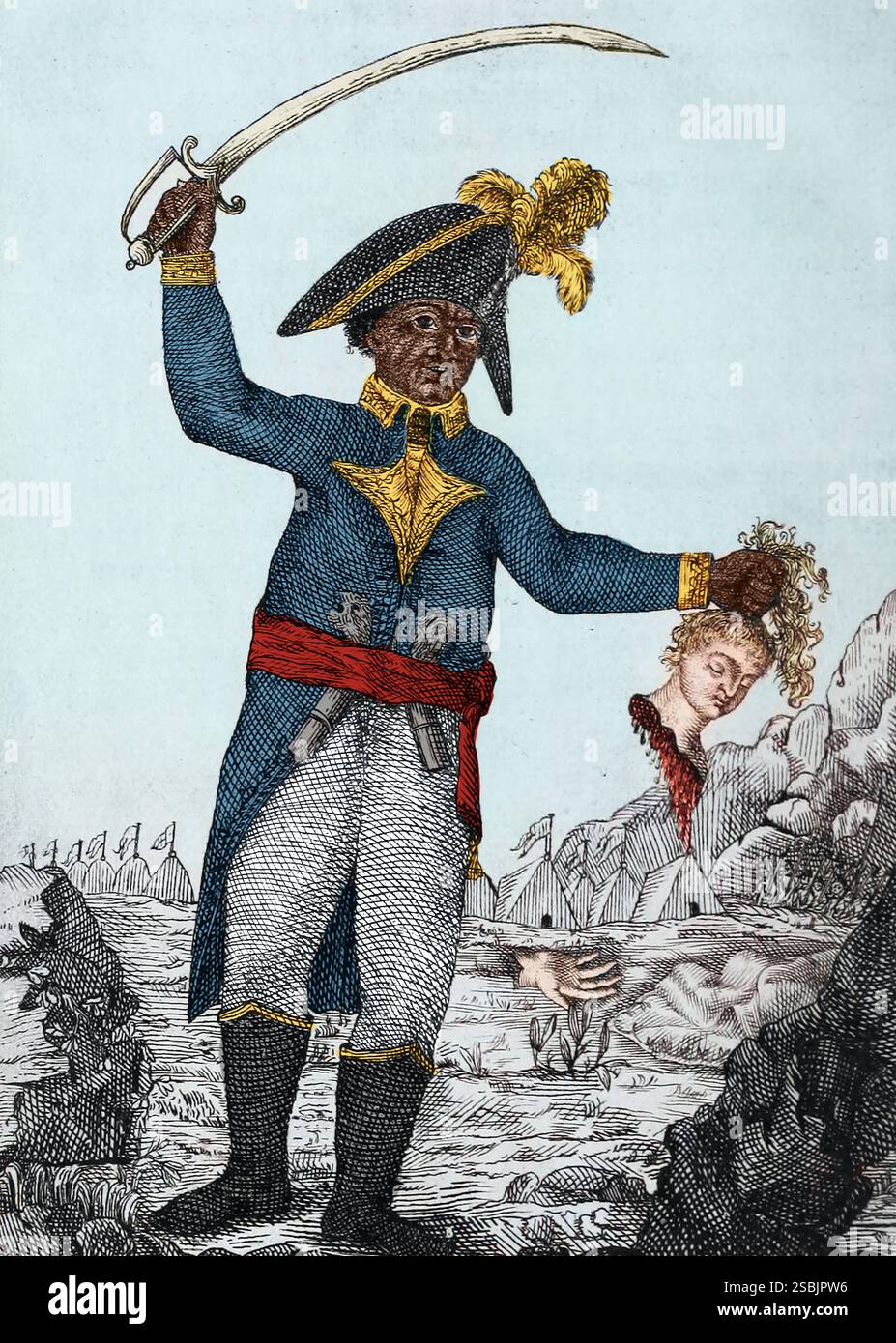 General Jean-Jacques Dessalines holding the severed head of a white ...