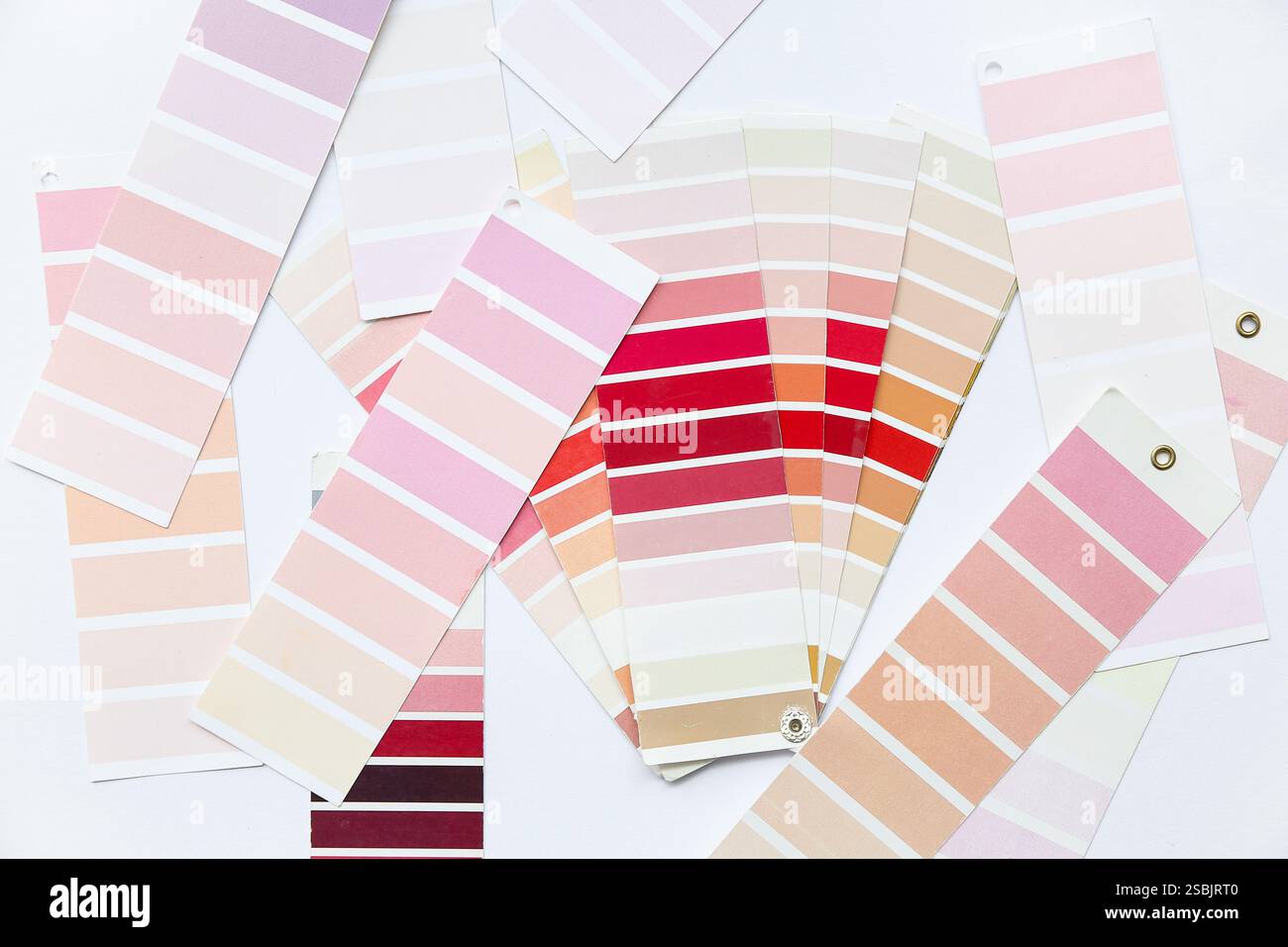 Many different paint color palettes on light background Stock Photo - Alamy