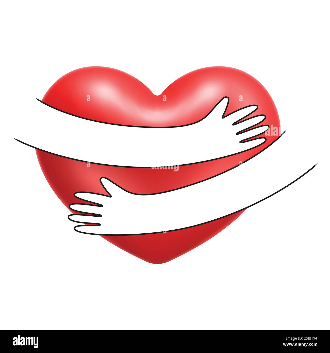 Graphic hands hugging 3d heart Stock Vector Image & Art - Alamy