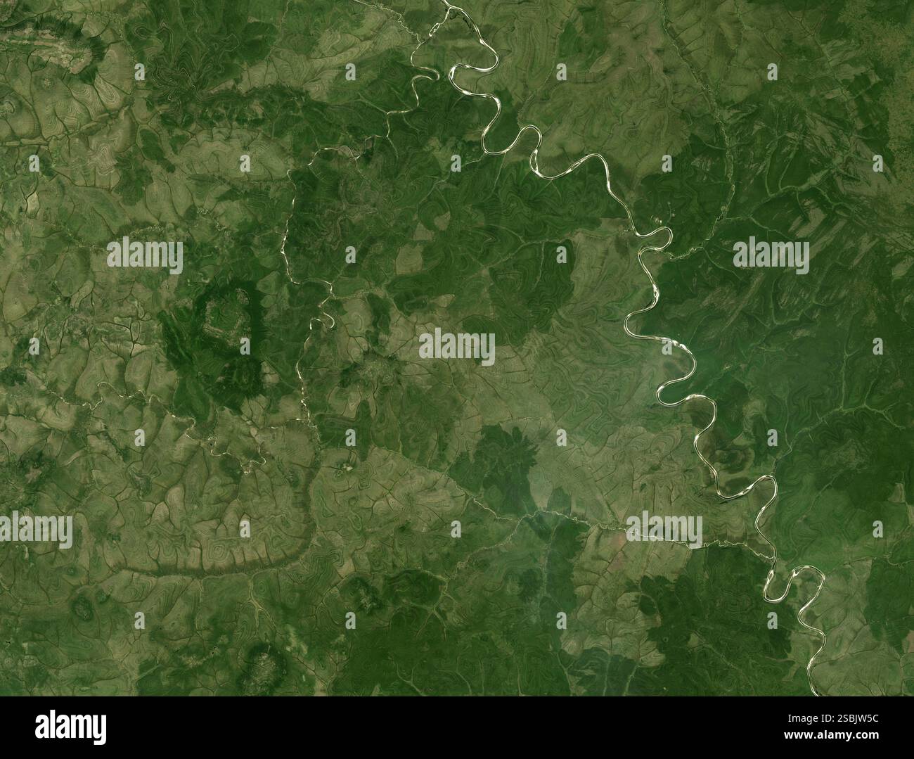 Satellite image of an area of the northern Central Siberian Plateau ...