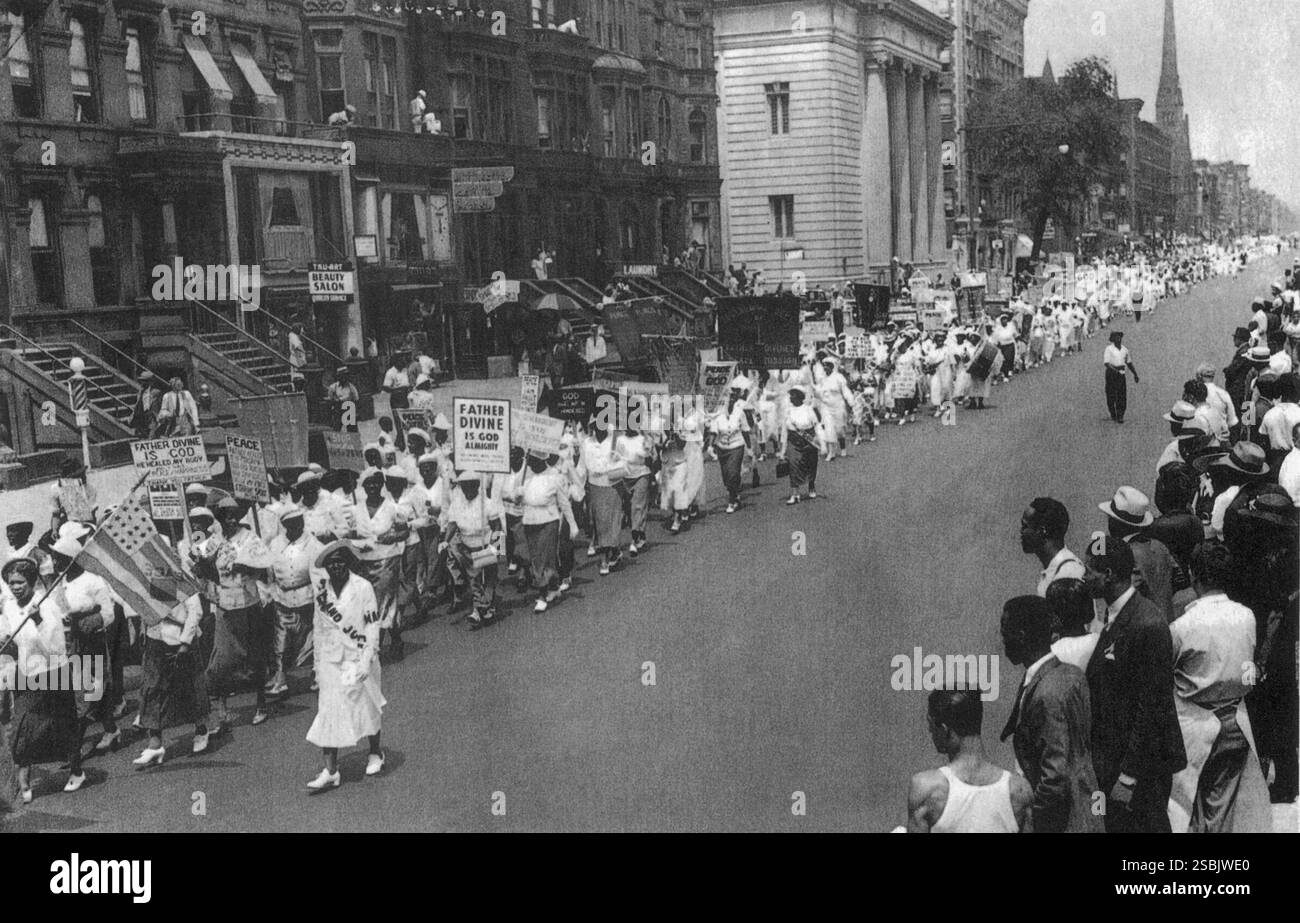 Parade with the followers of the Father Divine, 1938 Stock Photo - Alamy