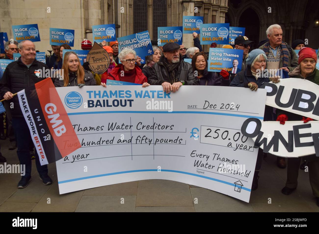 London, UK. 3rd February 2025. Campaigners gather outside the Royal ...