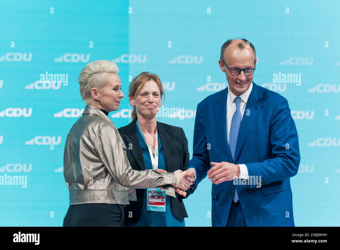 03.02.2025,Berlin,37.Parteitag der CDU im CityCube,m. Friedrich Merz ...
