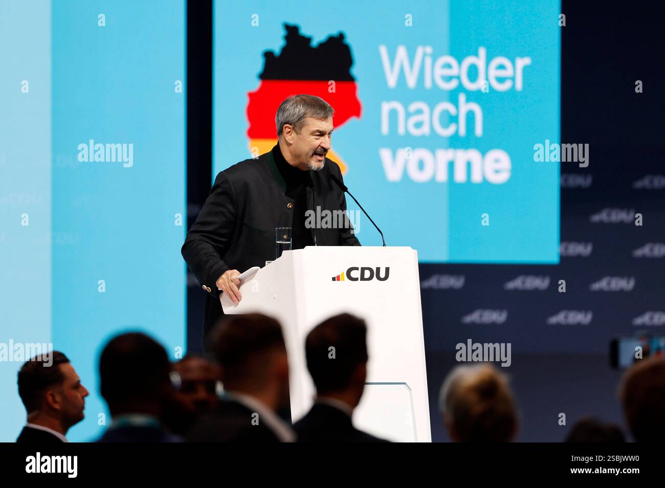 Markus Söder beim 37. Parteitag der CDU Deutschlands im CityCube Berlin ...