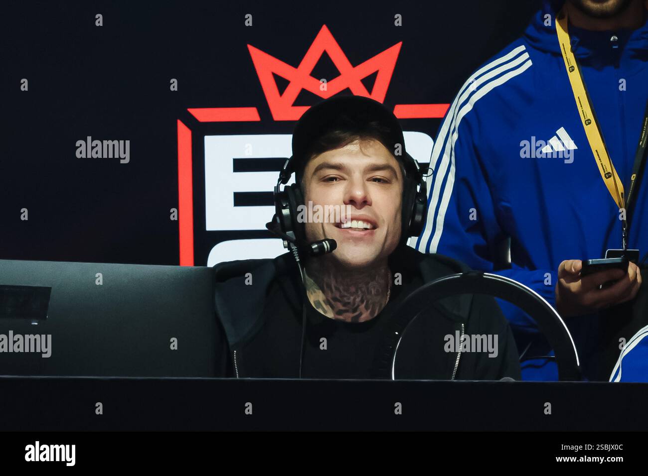 Milan, Celebrity Sightings - Fedez in the commentary booth of the Kings ...
