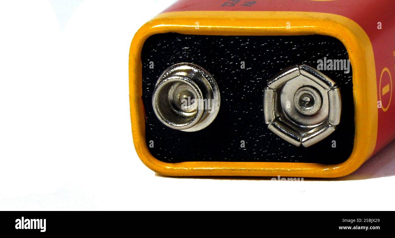 Image of the electrical contacts of a krona battery Stock Photo - Alamy