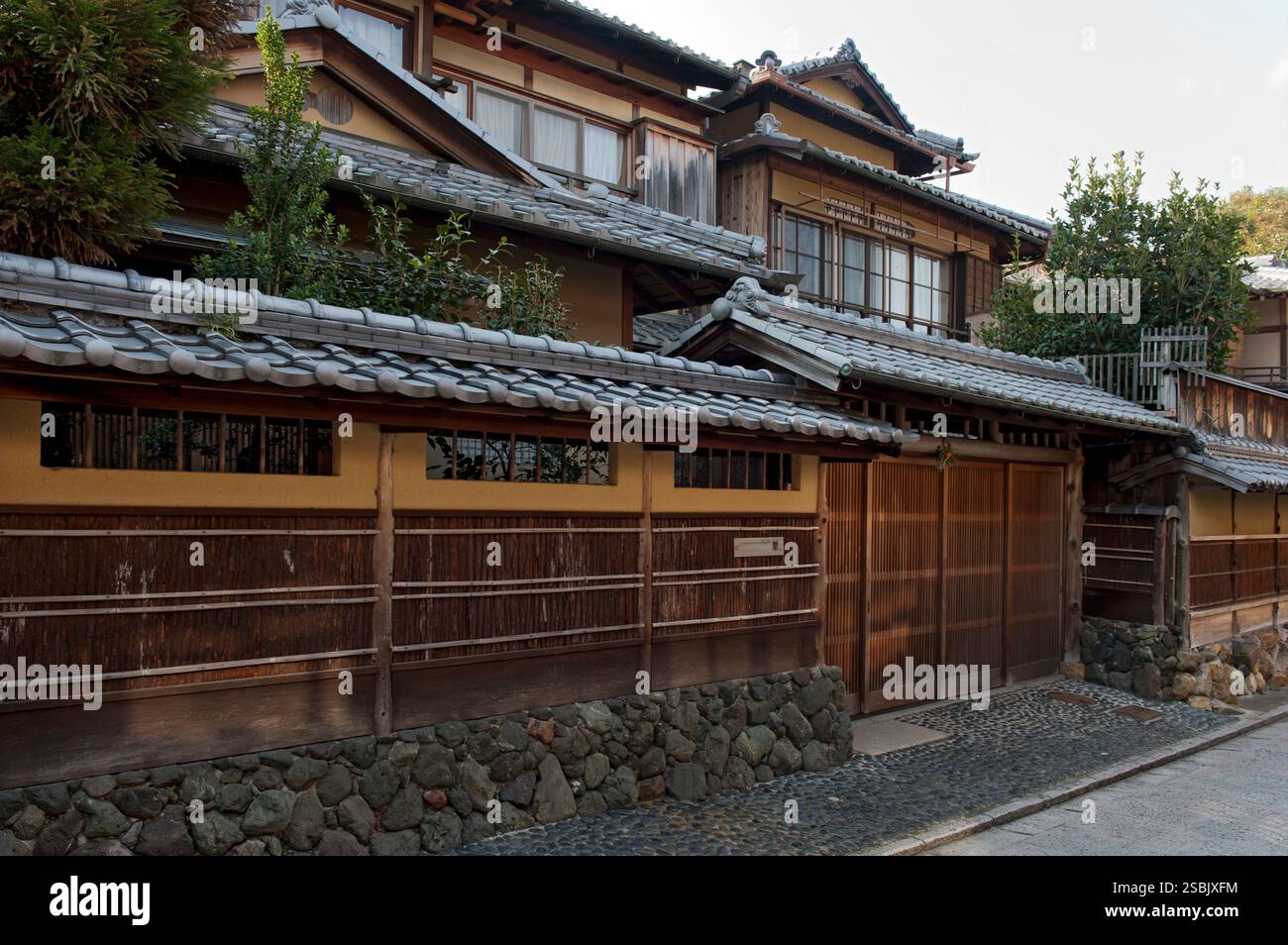 Traditional large single-family two-story old Kyoto style residence of ...