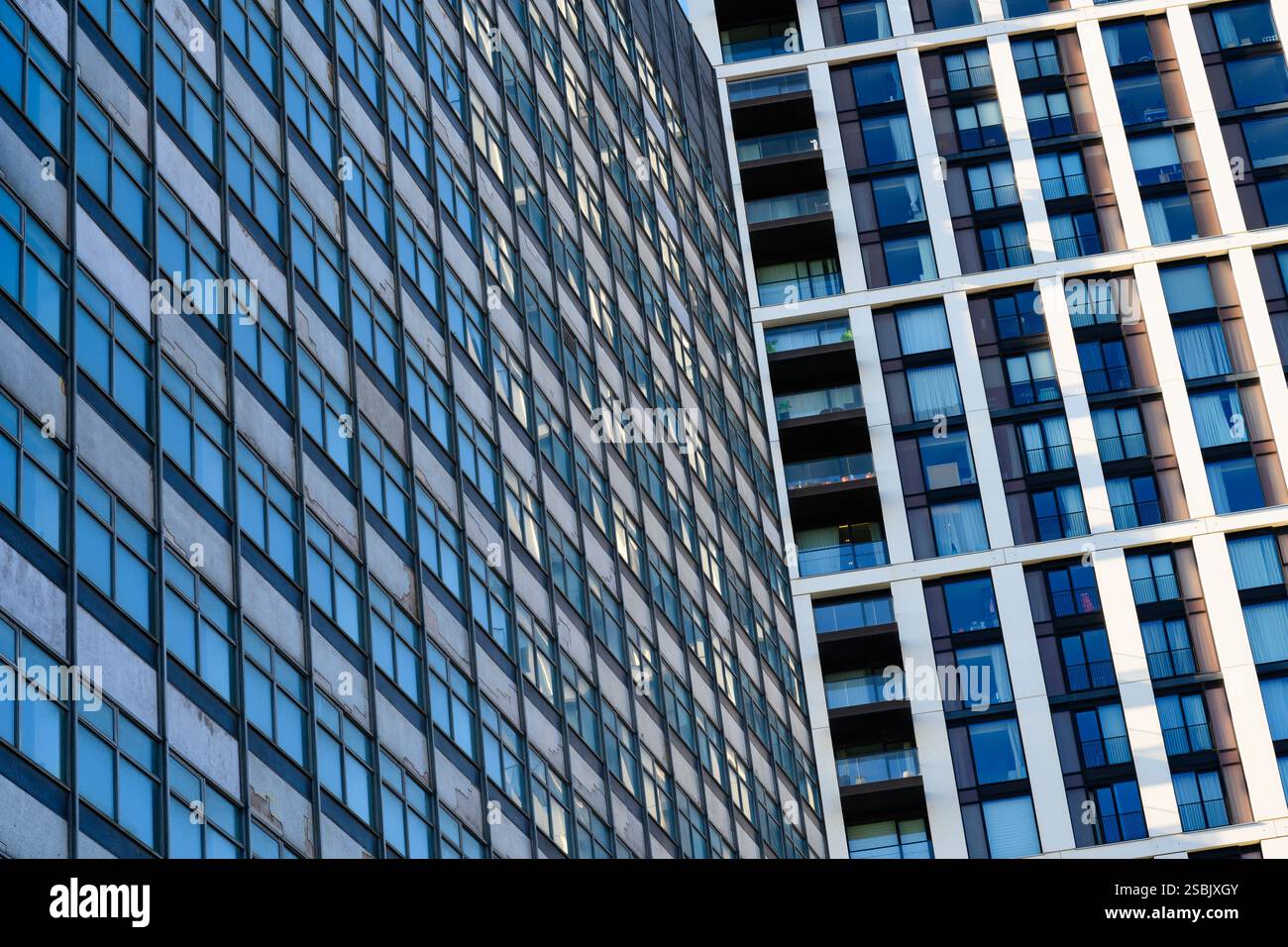 Abstract modern glass fronted designed offices and apartment buildings ...