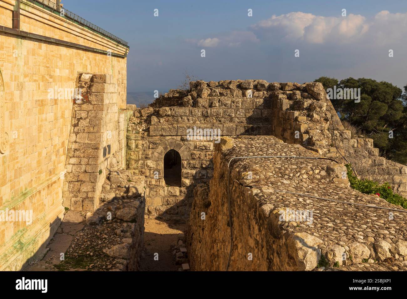 Mount Tabor, Israel – February 3, 2025: Ruins of fortifications near ...