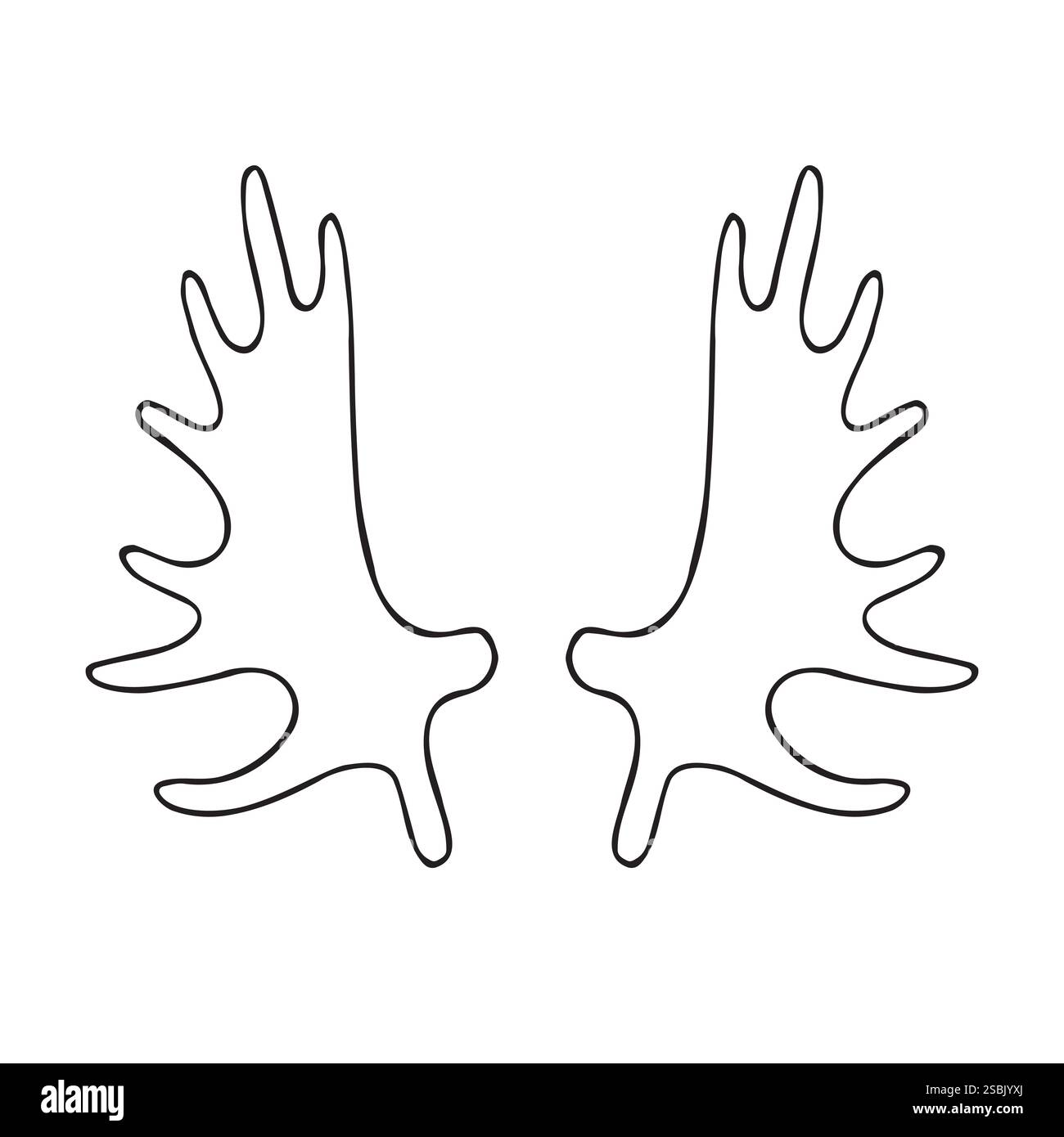 Vector hand drawn sketch outline moose horns Stock Vector Image & Art ...