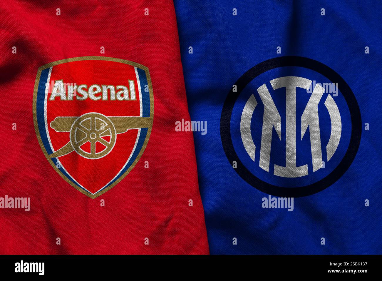 Pringsewu, Lampung; February 4, 2025; Arsenal football club logo fabric ...