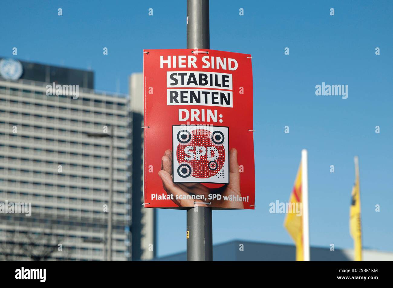 Wahlplakat der SPD zur Wahl zum 21. Deutschen Bundestag. Bonn, 02.02. ...
