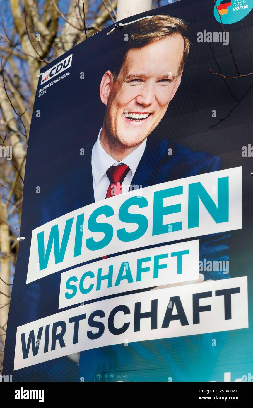 Wahlplakat der CDU zur Wahl zum 21. Deutschen Bundestag. Bonn, 02.02. ...