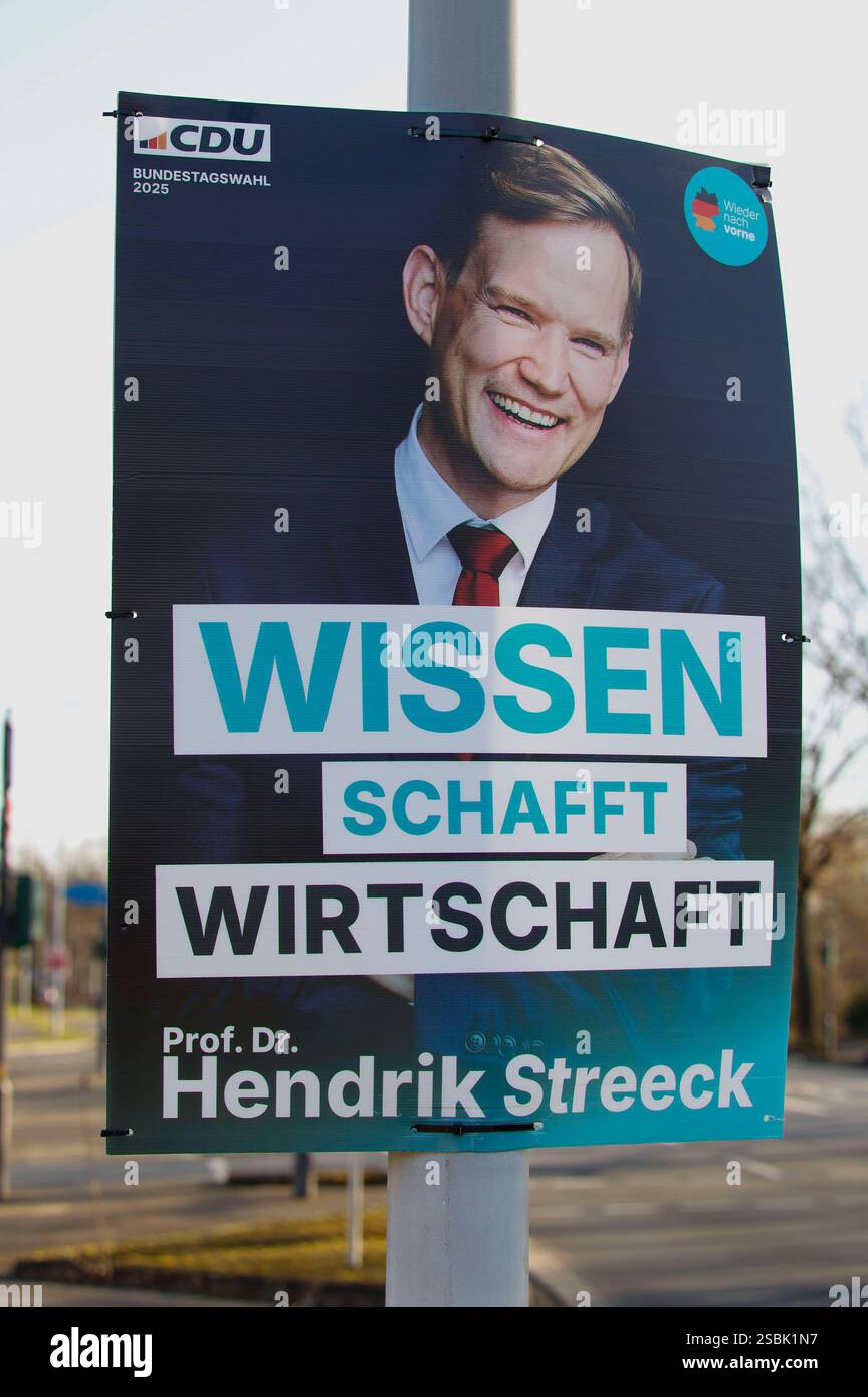 Wahlplakat der CDU zur Wahl zum 21. Deutschen Bundestag. Bonn, 02.02. ...