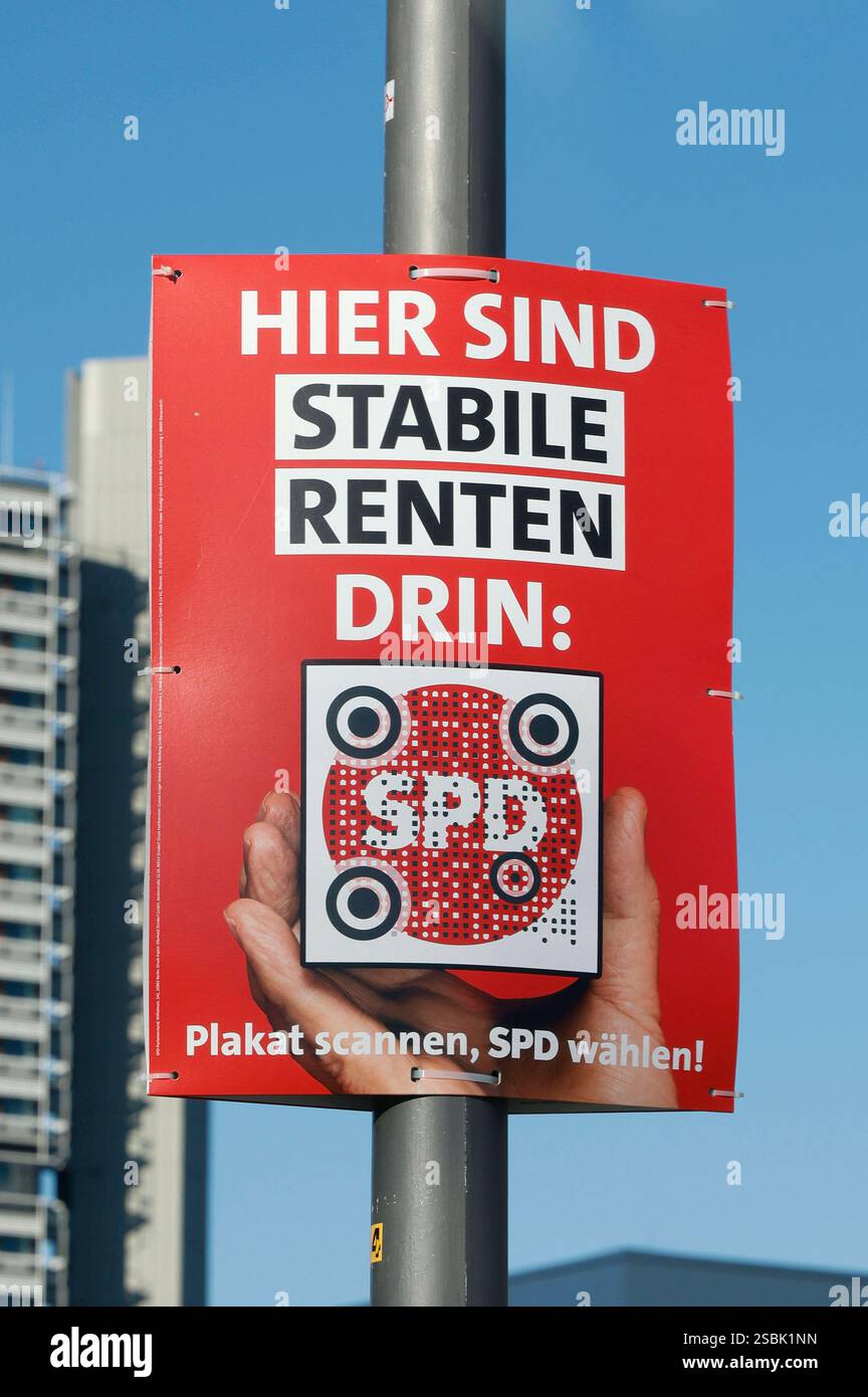 Wahlplakat der SPD zur Wahl zum 21. Deutschen Bundestag. Bonn, 02.02. ...