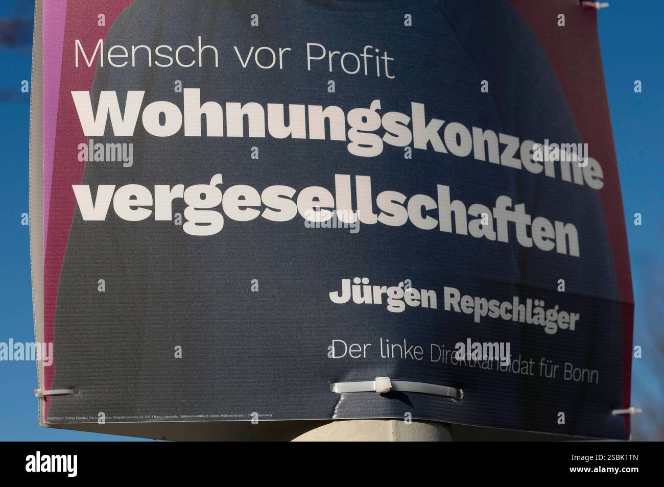 Wahlplakat von Die Linke zur Wahl zum 21. Deutschen Bundestag. Bonn, 02 ...