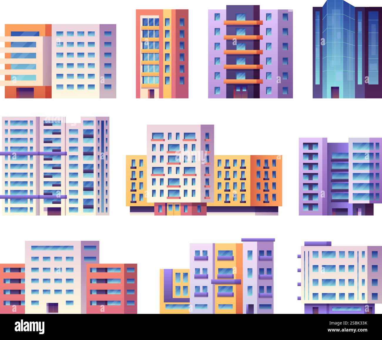 Multi storey buildings. High rise residential building, modern city ...
