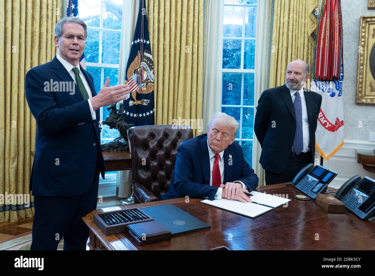 United States Treasury Secretary Scott Bessant speaks during United ...