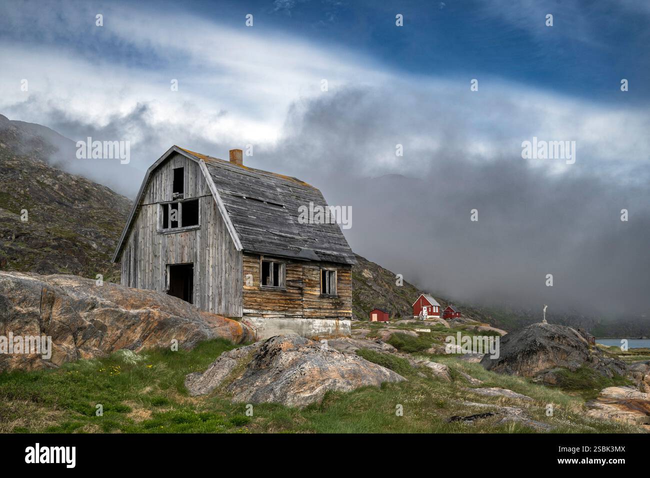 Abandoned structures lay among rugged landscapes in Assaqutaq, a ghost ...