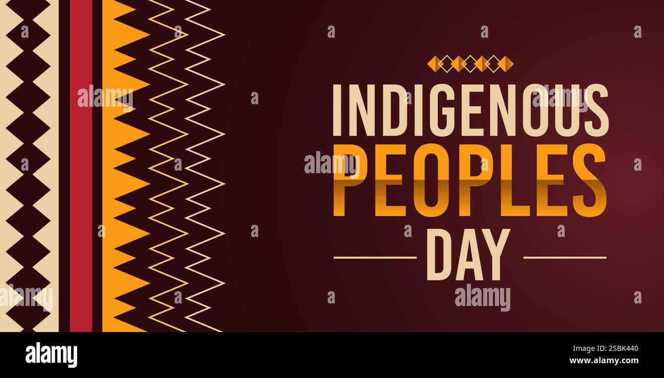 Indigenous peoples day social post in brown illustration Stock Photo ...