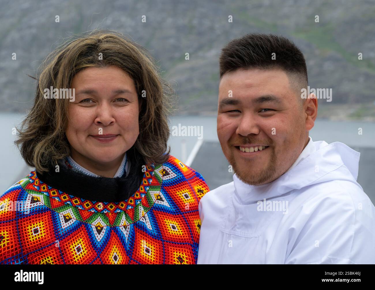 Traditional Inuit wedding in Sarfannguit village, Greenland Stock Photo ...