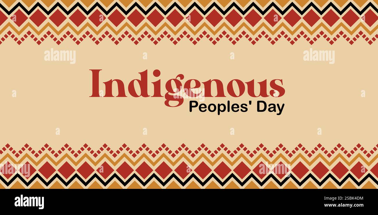 Indigenous Peoples Day poster with brown color border Stock Photo - Alamy