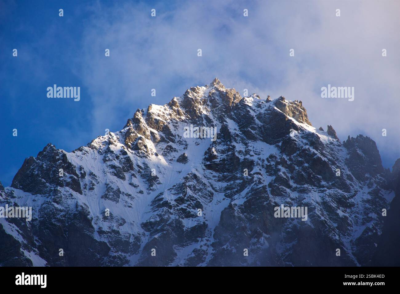 Mountain peaks in the Massif des Ecrins range, located in the Hautes ...