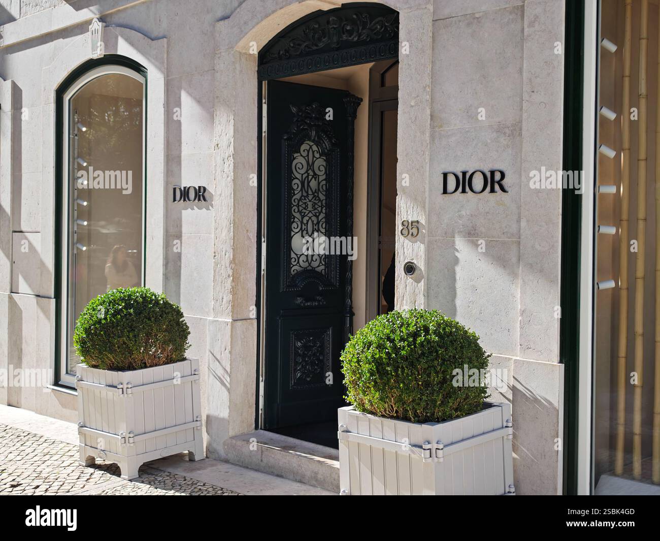 03 02 2025 - Lisbon, Portugal. Elegant entrance of a Dior store ...