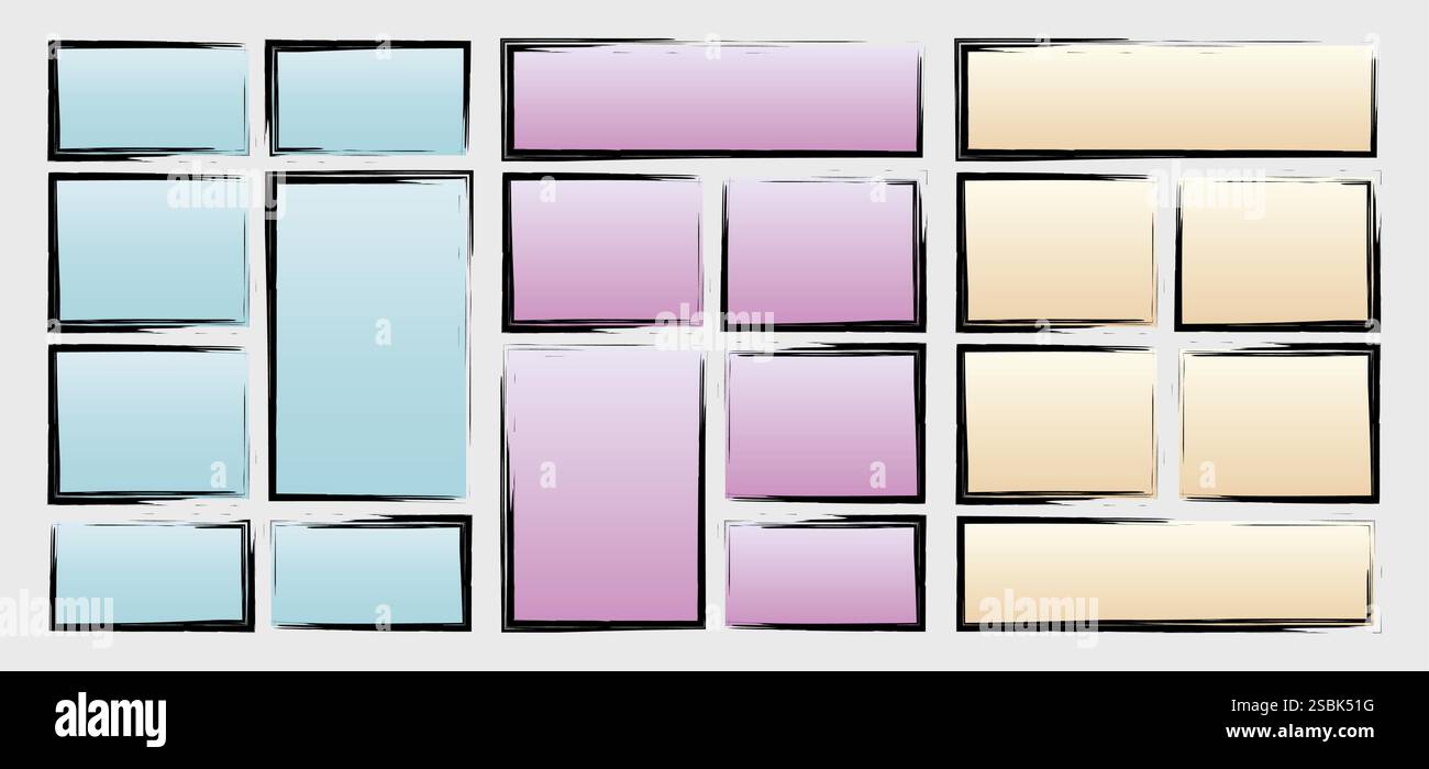 set storyboard layout template for rapidly create the comic book style ...