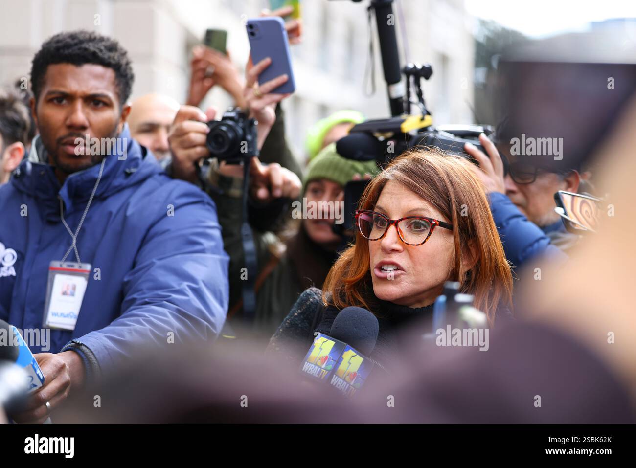 Washington DC, USA. 03rd Feb, 2025. WASHINGTON –– WBAL TV reporter Kate ...