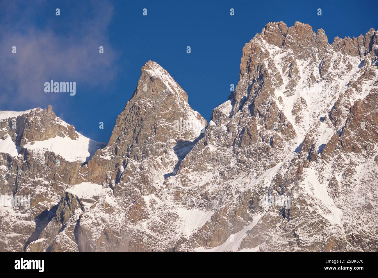 Mountain peaks in the Massif des Ecrins range, located in the Hautes ...