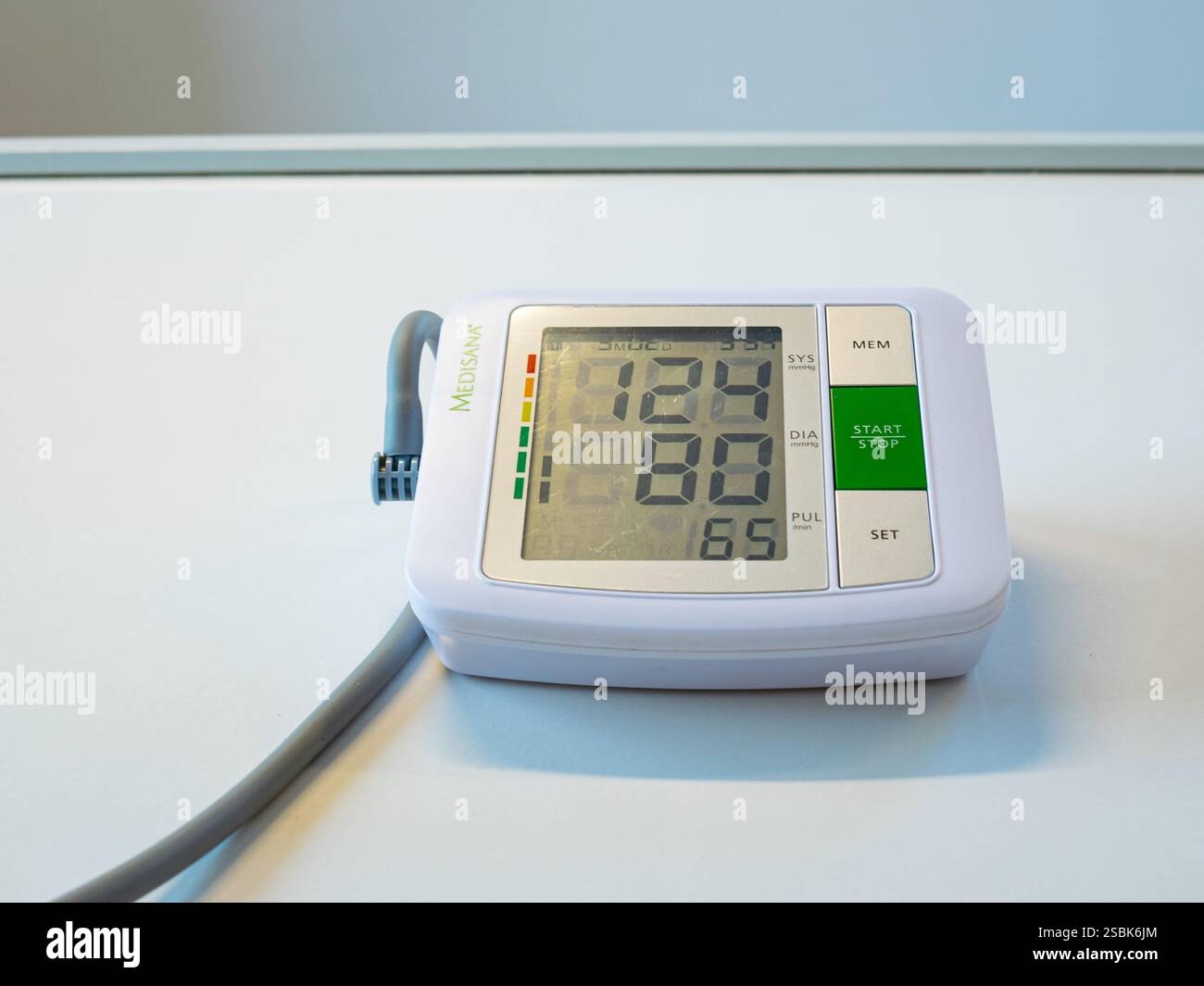 Electronic blood pressure monitor with connection for the arm. Medical ...