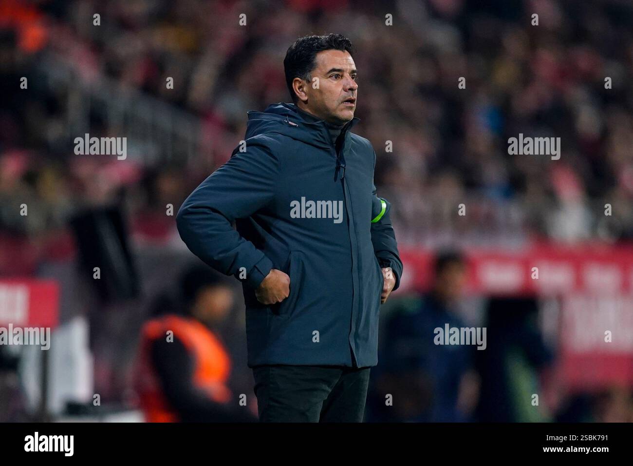 Girona, Spain. 03rd Feb, 2025. Girona FC head coach Michel Sanchez during the La Liga EA Sports ...