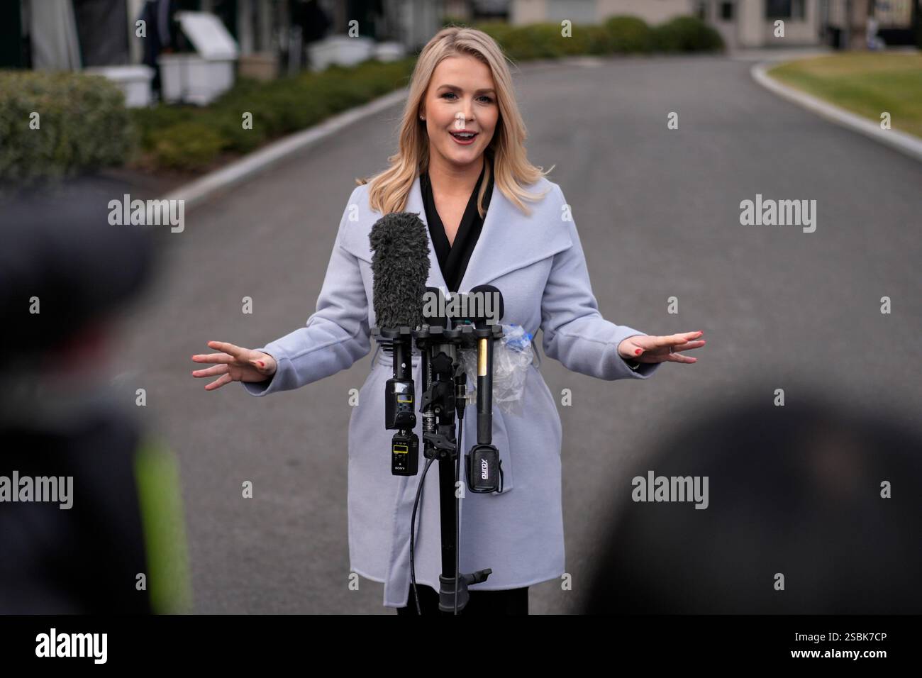 White House press secretary Karoline Leavitt speaks to reporters about ...