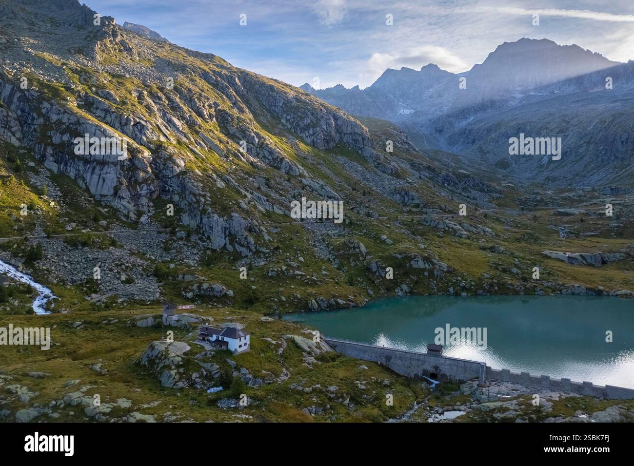 View of the Gnutti refuge and Lake Miller in the beautiful Val Miller ...