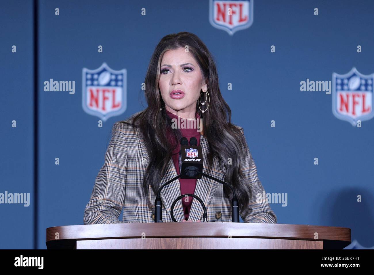 Kristi Noem (U.S. Secretary of Homeland Security) speak during the ...