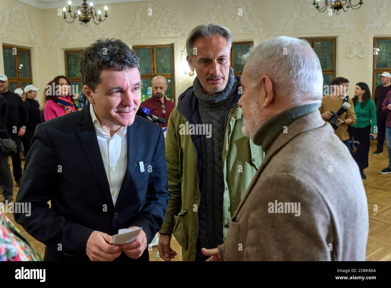 Bucharest, Romania. 3rd Feb, 2025: Matei Paun (C), the former electoral ...