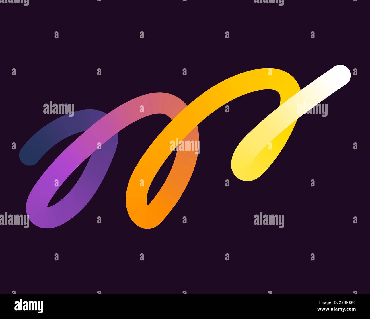 bright, neon squiggle shapes with smooth curves and loops. vivid colors ...