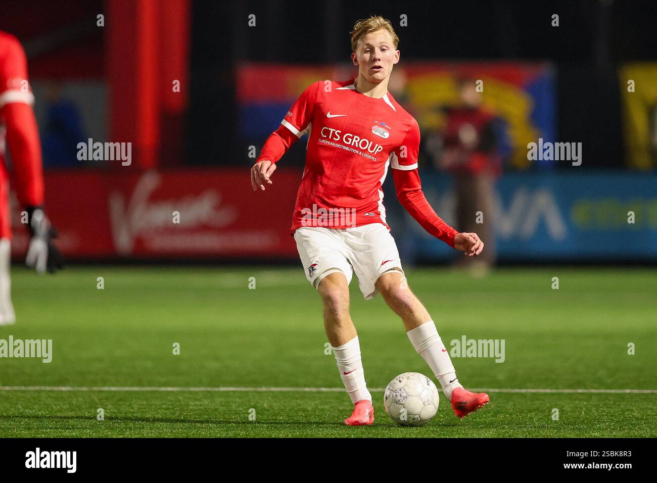 WIJDEWORMER, NETHERLANDS - FEBRUARY 3: Misha Engel of Jong AZ shoots ...