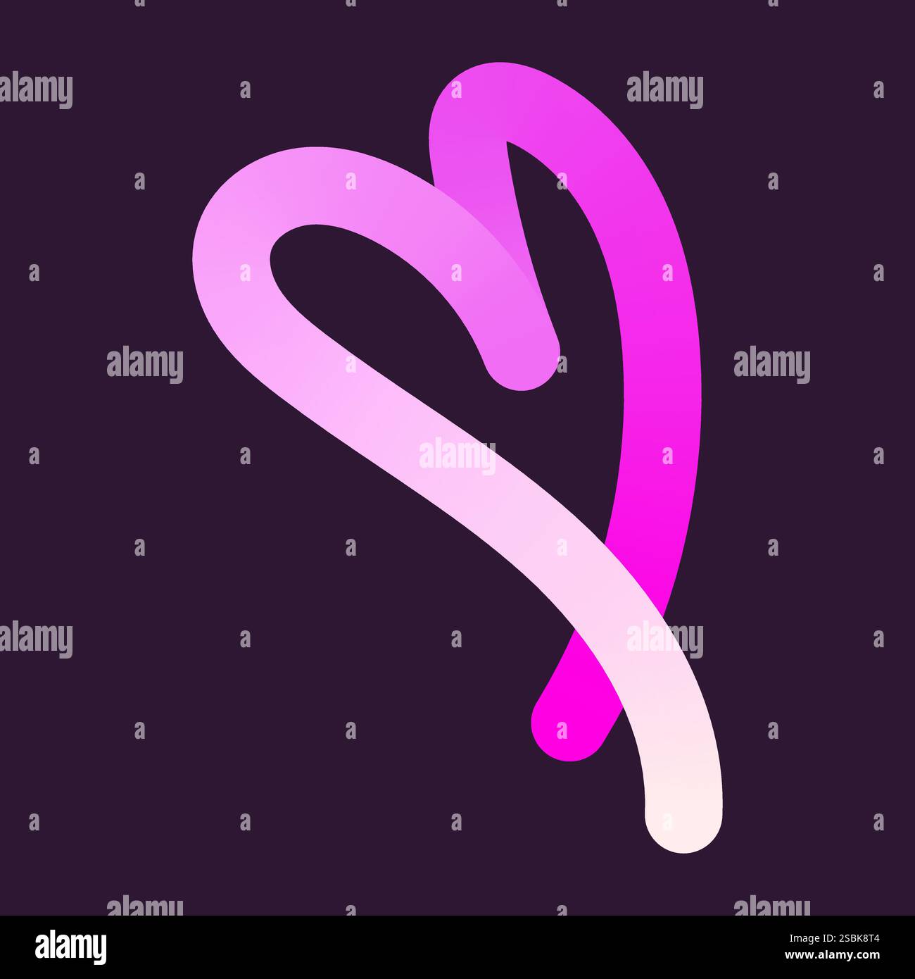 Gradient heart illustrations. Modern ribbon shapes, intertwined loops ...