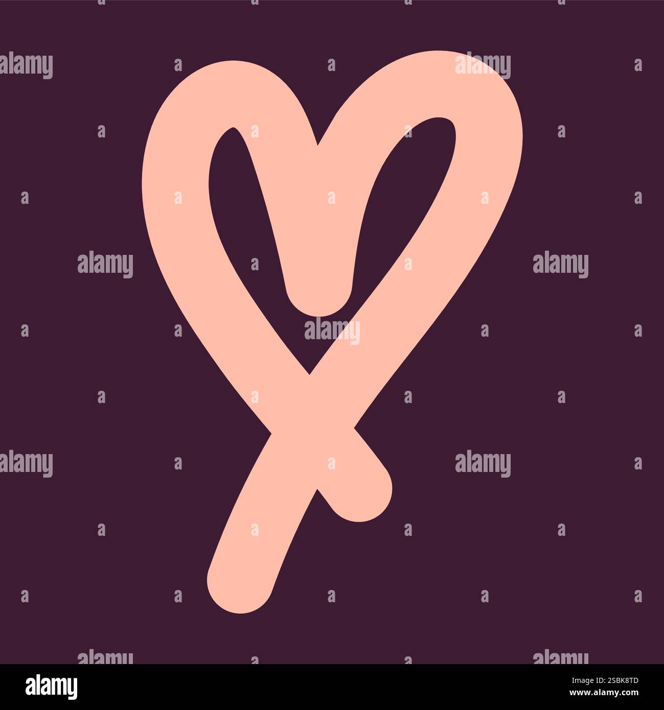 Gradient heart illustrations. Modern ribbon shapes, intertwined loops ...