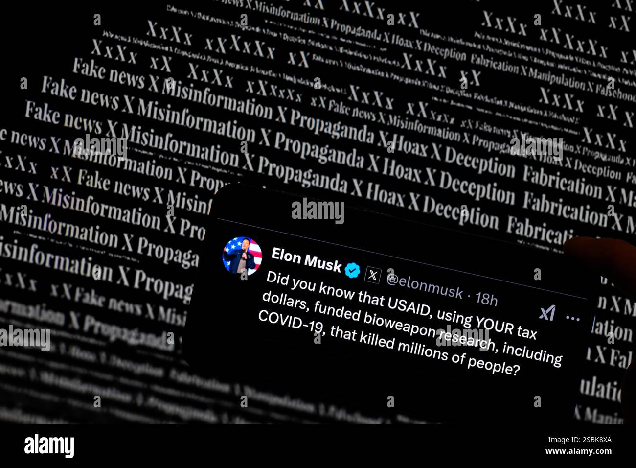 Elon Musk post is shown on social media X, seen in this photo ...