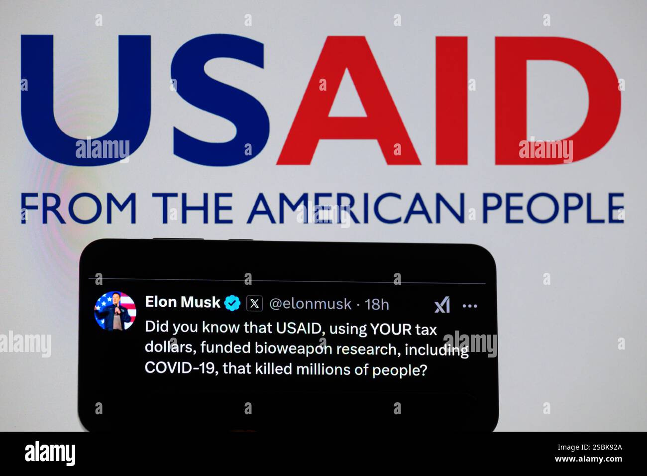 Elon Musk post is shown on social media X, seen in this photo ...