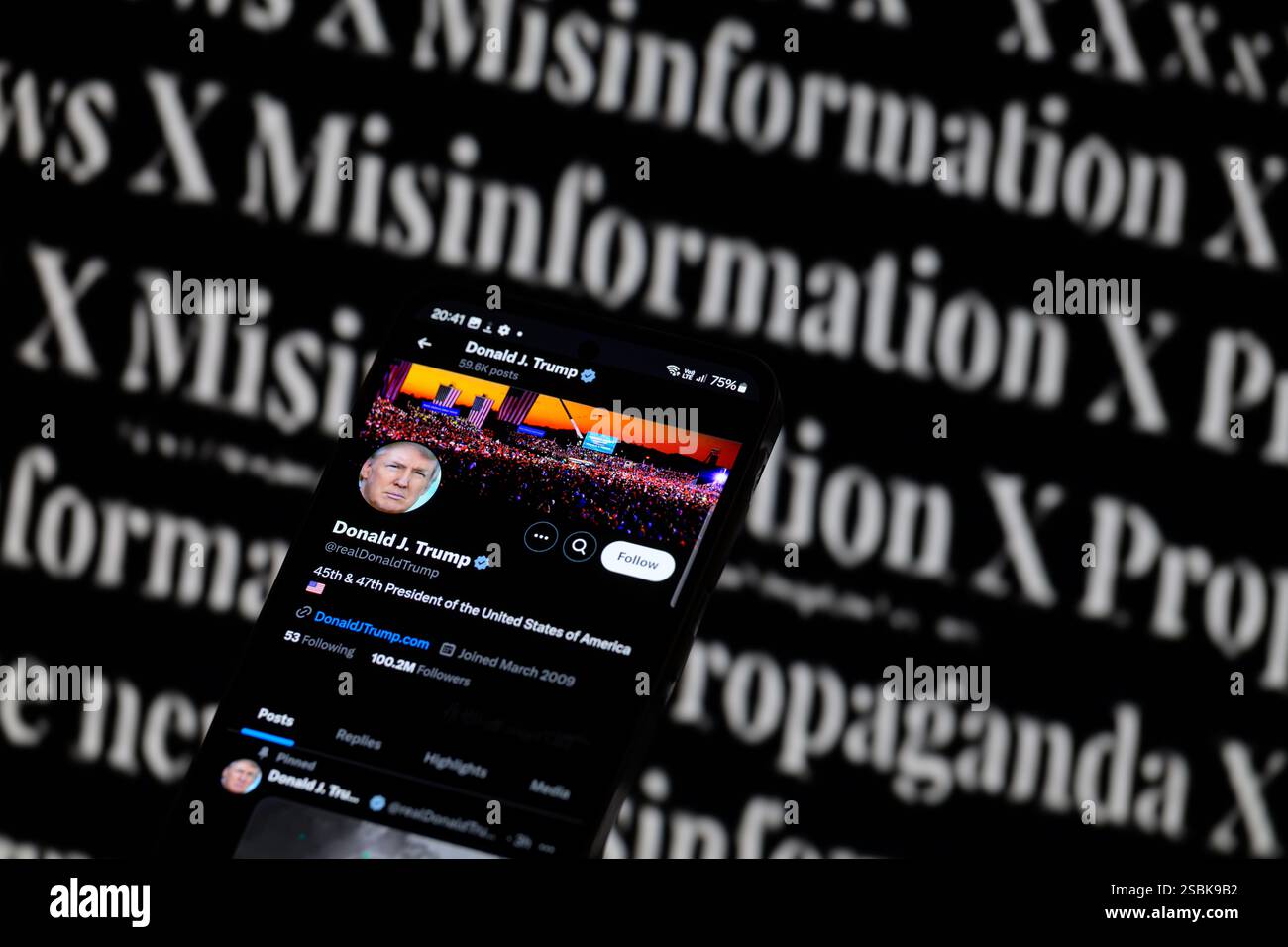 Brussels, Belgium. 03rd Feb, 2025. President Donald Trump social media ...