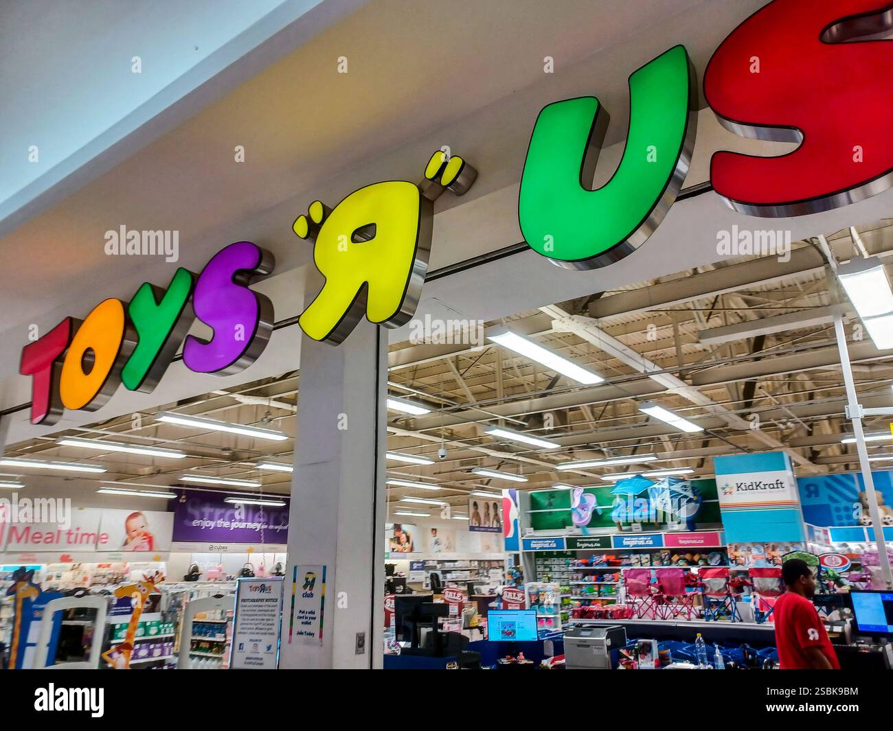 Toronto, ON, Canada – July 24, 2024: View at the Toys R Us store sign ...