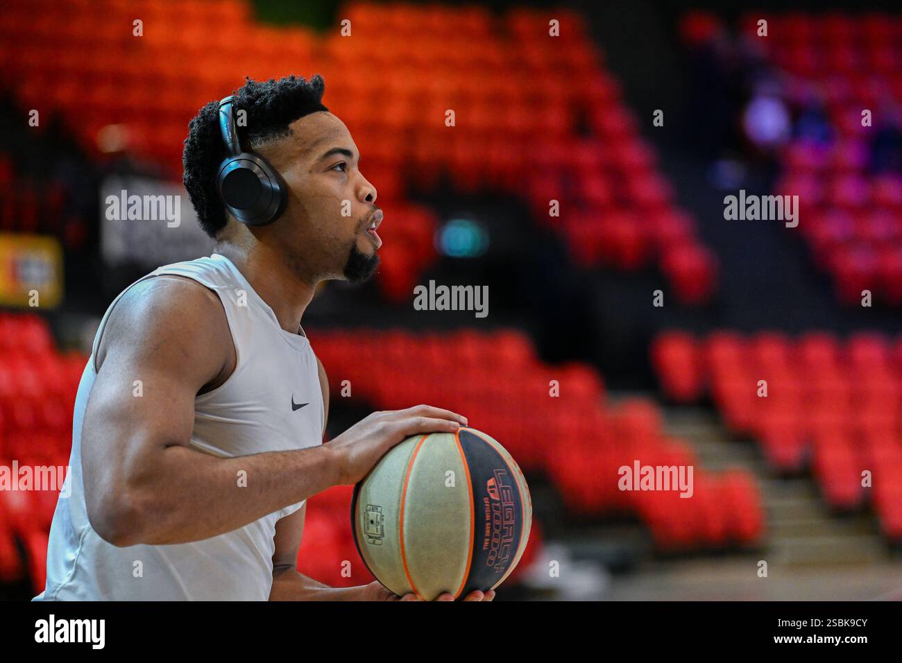 EJ Anosike (3) of Filou Oostende pictured before a basketball game ...