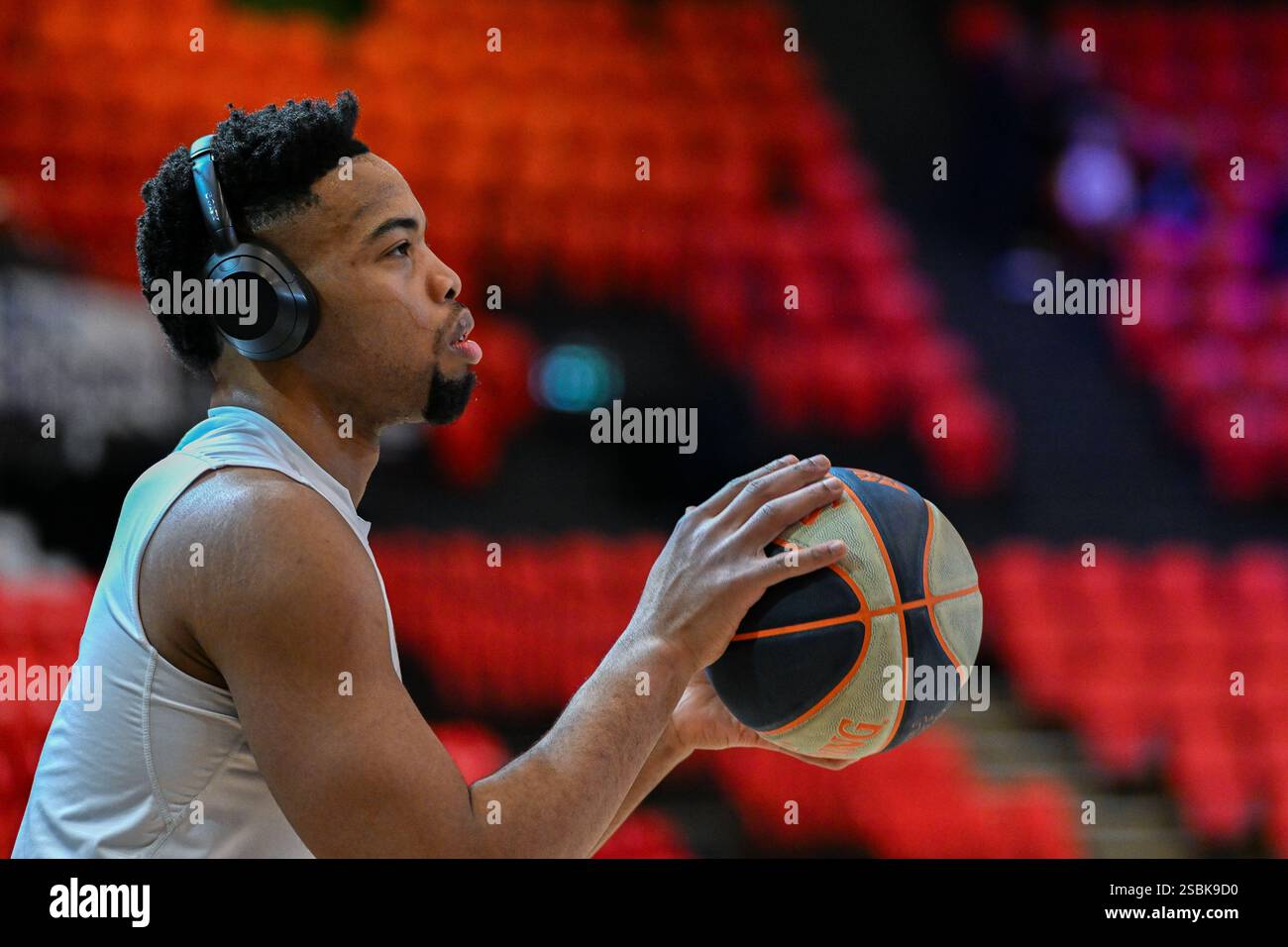 EJ Anosike (3) of Filou Oostende pictured before a basketball game ...