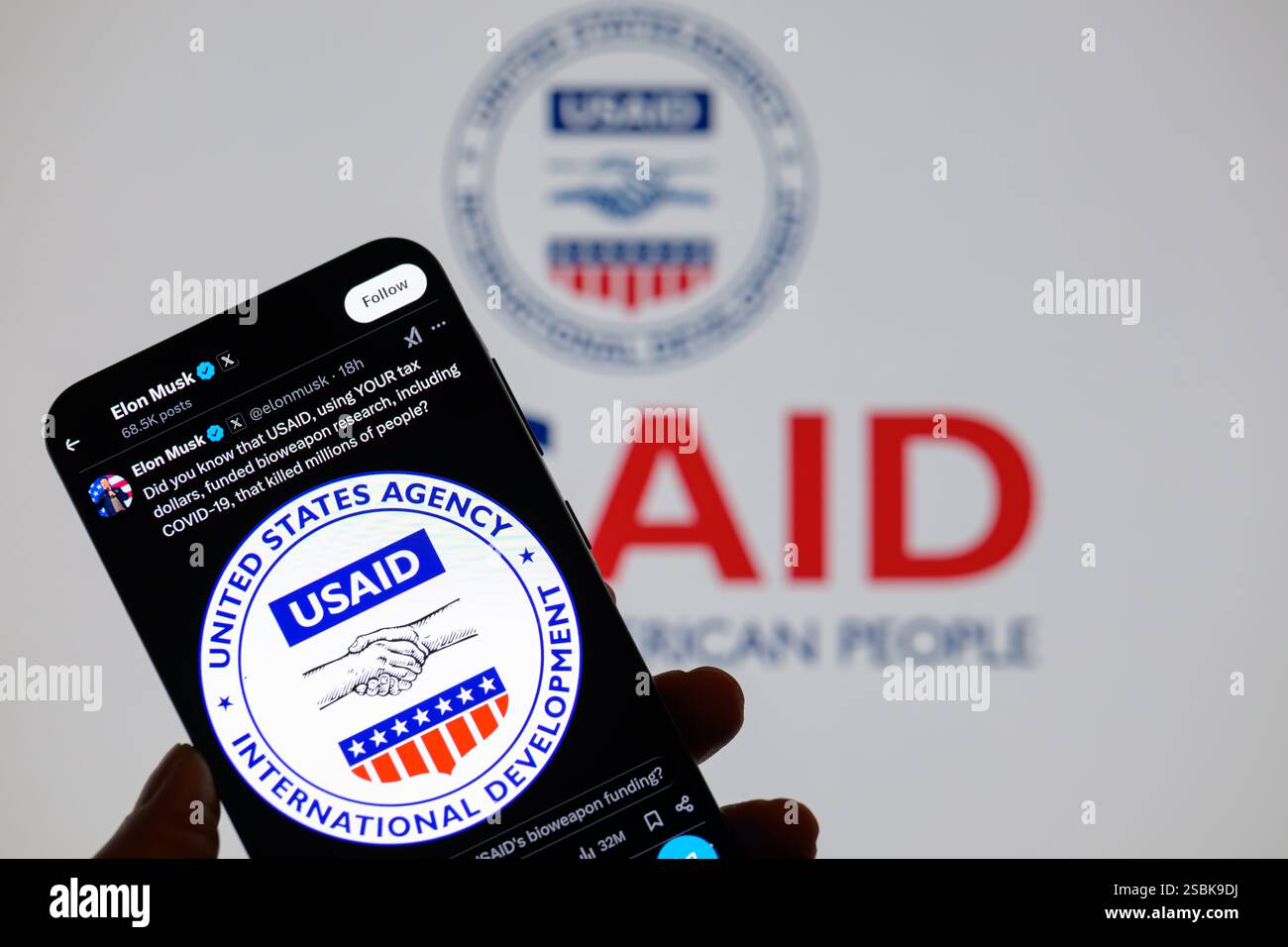 Elon Musk post is shown on social media X, seen in this photo ...